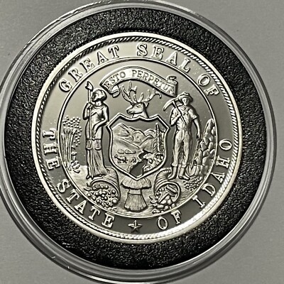 Idaho State Seal Troy Centennial Rare Proof Coin 1 Oz .999 Fine Silver ...