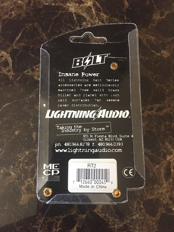 Lightning Audio Bolt Gold Plated 2 AWG Ring Terminals | eBay