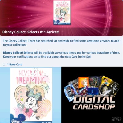 Topps Disney Collect Card Trader Selects #11 Minnie Mouse Never Stop ...