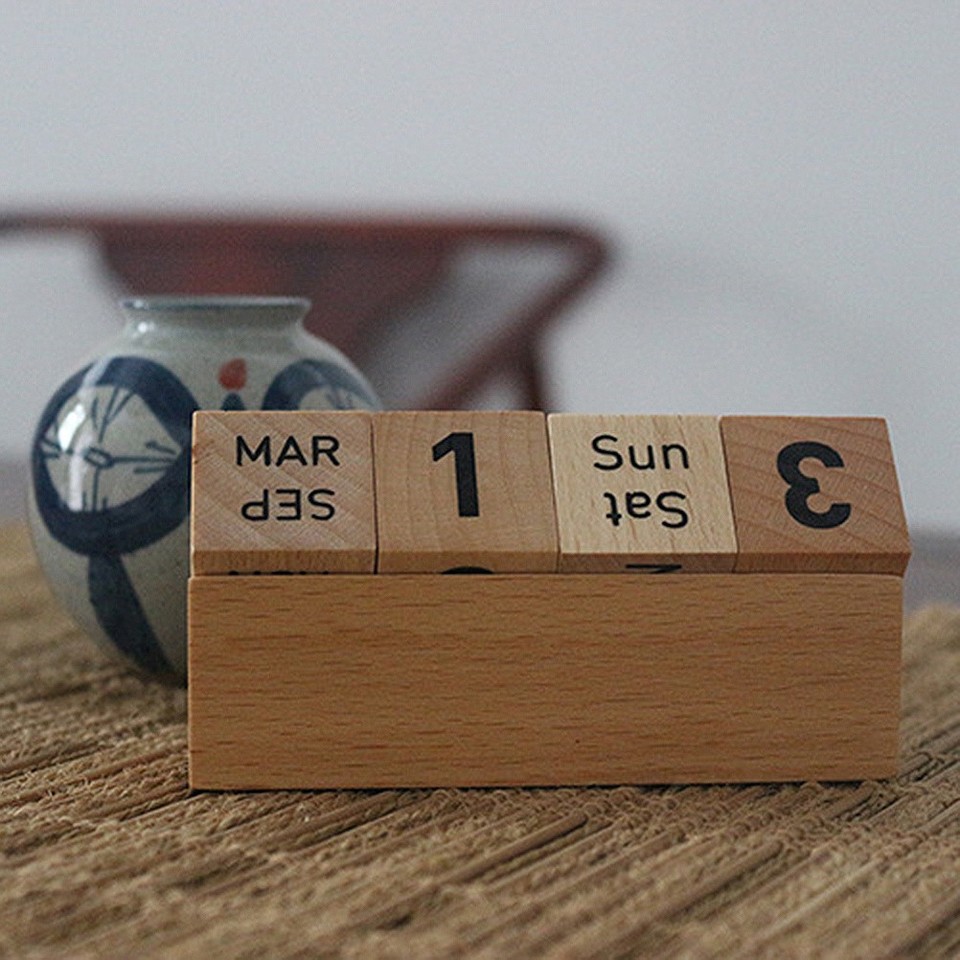 Home Decor Rotary Perpetual Desk Calendar Aesthetic Office Date Display ...