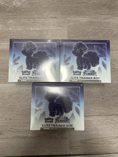 3x Pokemon TCG Sword & Shield Silver Tempest ETB Elite Trainer Box ...