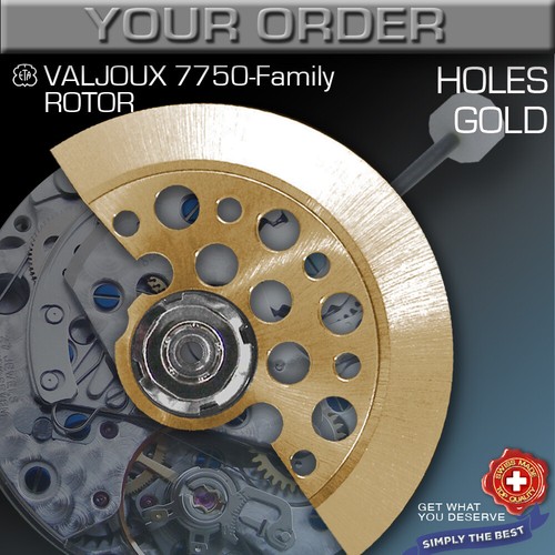 OSCILLATING WEIGHT, HOLES SKELETON ROTOR, MATCH MOVEMENT ETA VALJOUX ...