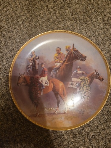 Fred Stone Plate American Triple Crown 1937-1946 SIGNED LONGDON ARCARO ...