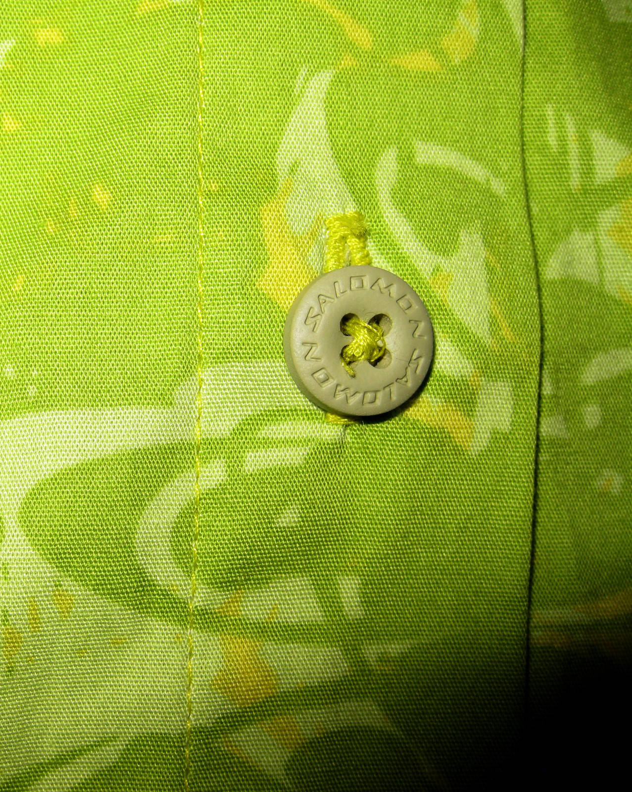 Salomon Roadtrip SHIRT Green Yellow Stretch Button Womens Size Large ...