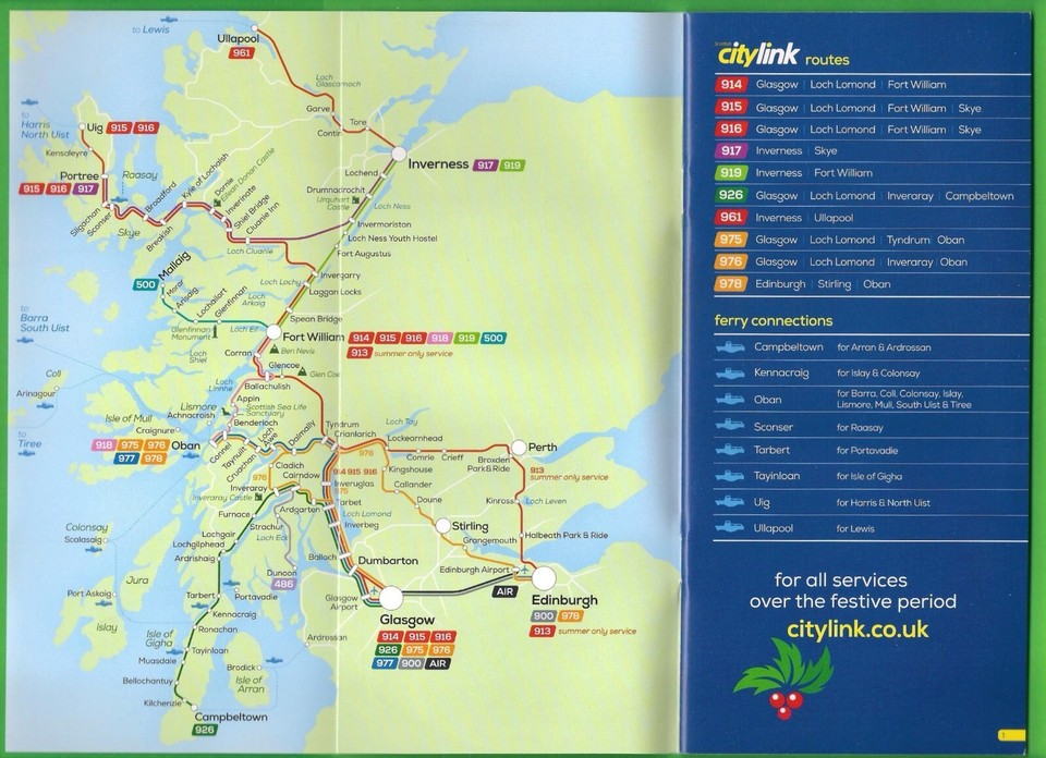 Scottish Citylink Timetable Booklet - West Coast of Scotland Services ...