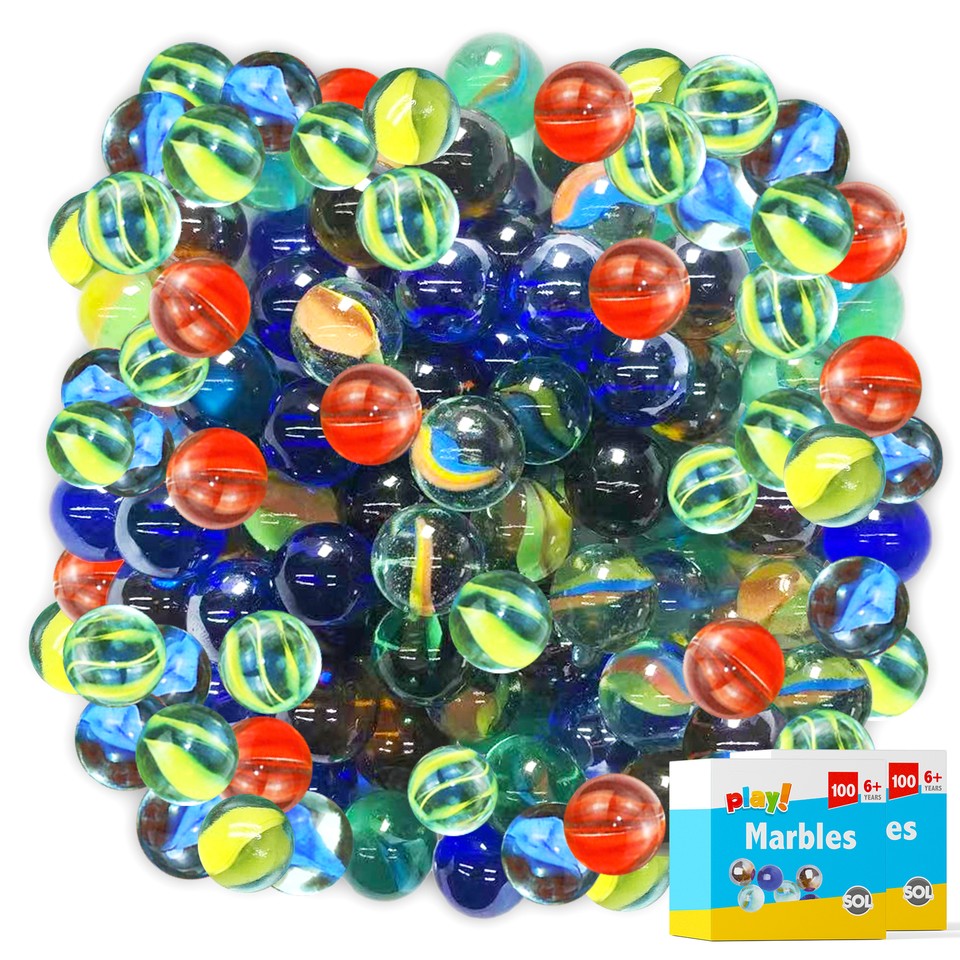 100-300 Coloured Glass Marbles | Traditional Vintage Classic Kids Toys ...