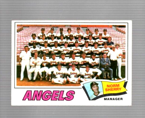 1977 Topps Baseball California Angels Team Checklist / Norm Sherry #34 ...