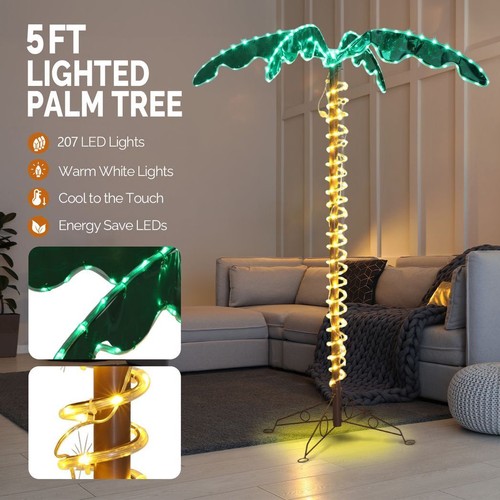 5ft 207 Lights 31V 6W Coconut Tree Lights Garden Tree Lights Decoration ...