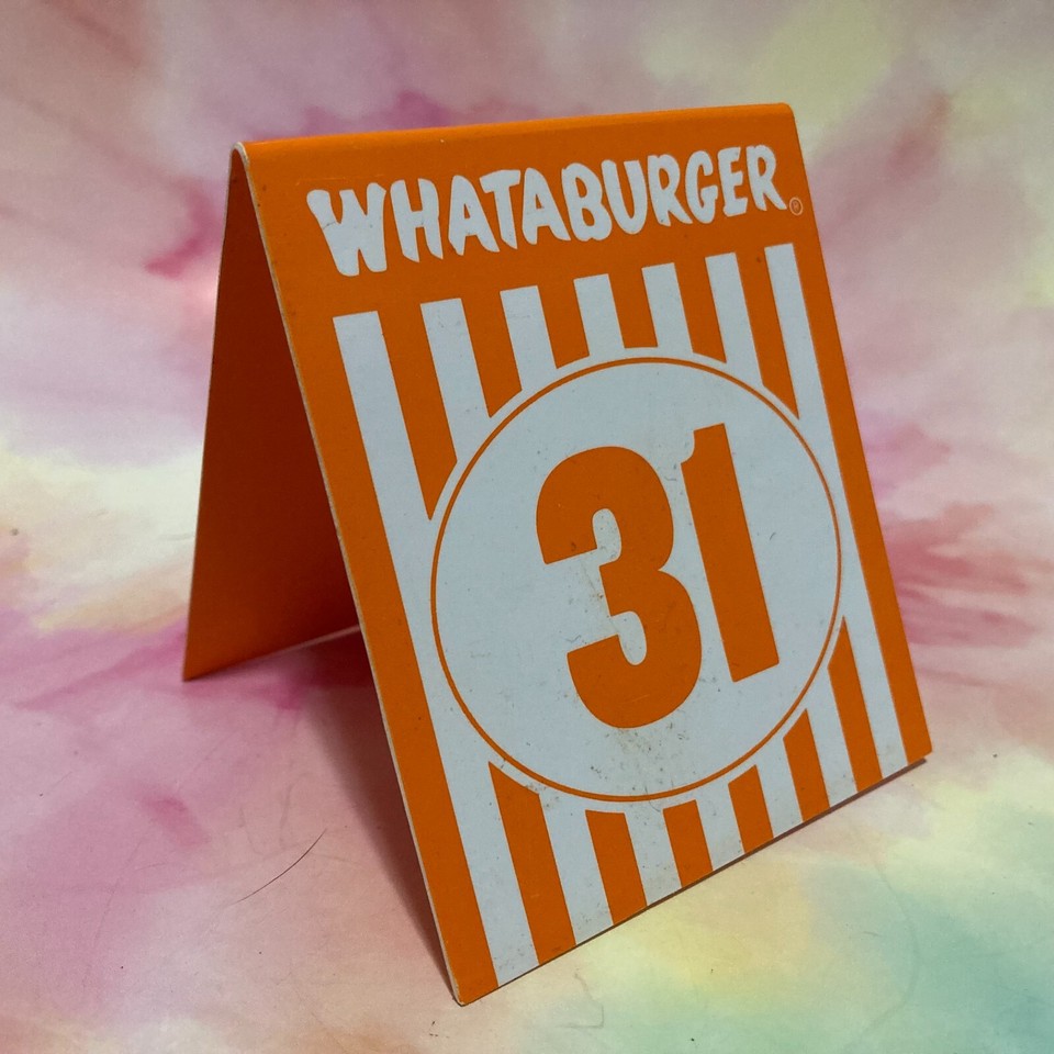Whataburger Table Tent #'s You Pick The Number No Limit $5 Flat Rate ...