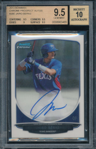 Jairo Beras Rangers 2013 Bowman Chrome Prospect Rookie Card rC BGS 9.5 ...