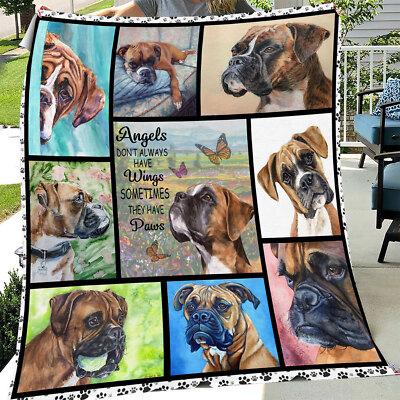 Boxer Dog Fleece Blanket, Gift Dog Lover, Dog Blanket, Birthday Xmas ...