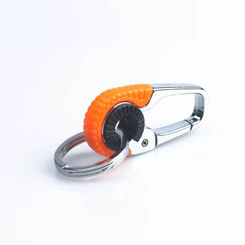 Stainless Steel Carabiner Key Chain with Double Key Rings - fob ...