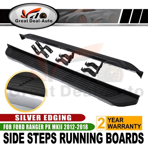 Aluminium Side Steps Fit Ford Ranger Dual Cab 2012-2018 Running Boards ...