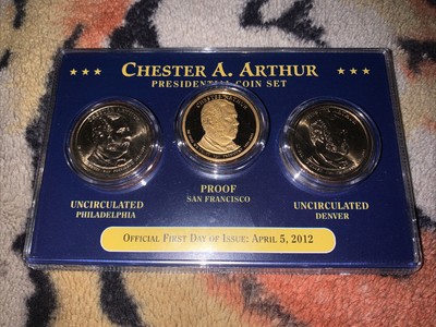 Chester A Arthur Presidential Coin Set PDS First Day of Issue | eBay