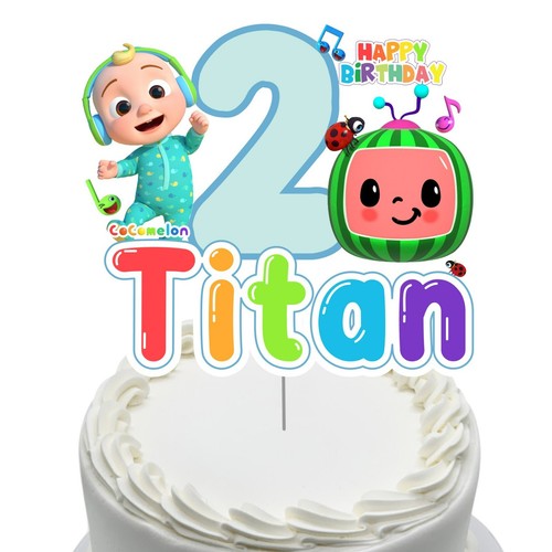 Cocomelon Cake Topper.. Lolly Bag Party Supplies Bunting Flag ...