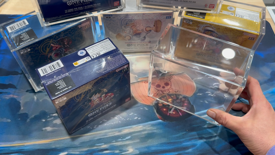 One Piece Booster Box Acrylic Case Magnetic Lid US seller BLUE BOTTOM ...