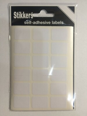 White Small Sticky Labels 16 x 22mm Price Stickers Tags Blank Self ...