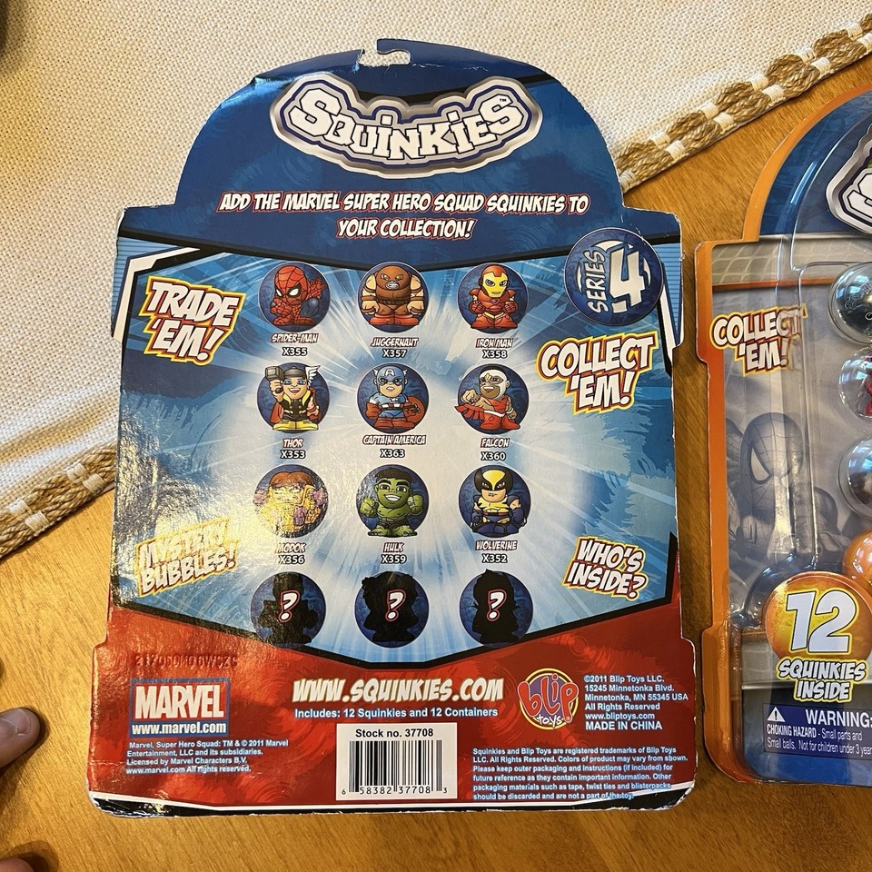 New SQUINKIES Marvel Universe Series 4 Set 12 pack (3 Mystery) 2011 B ...