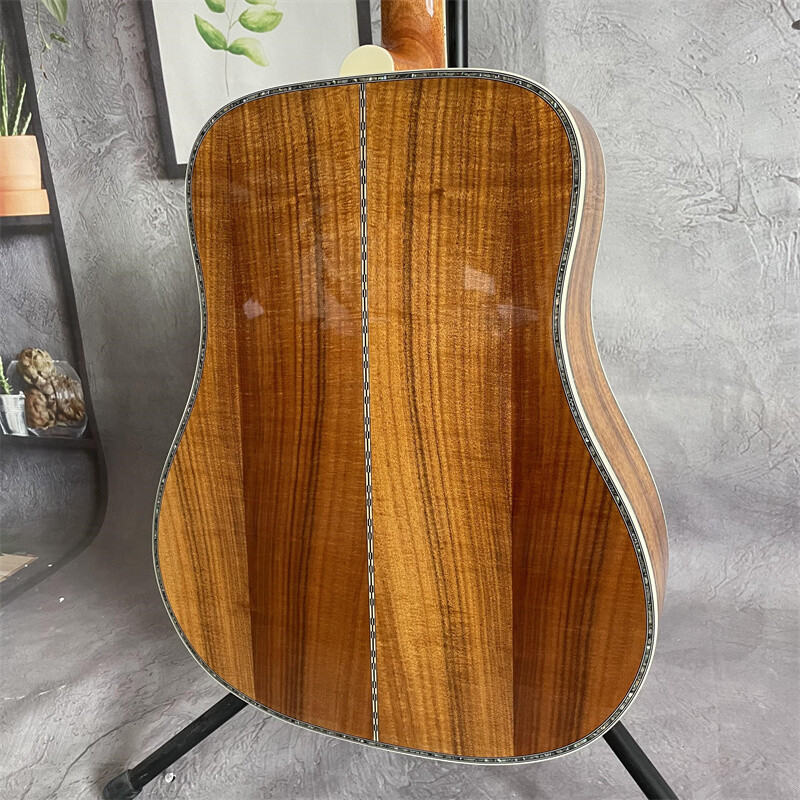 Natural Acoustic Guitar Spruce Top D45 Back&Side Koa Bird Fingerboard ...