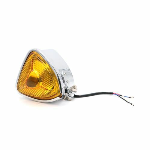 Chrome amber lens motorcycle headlight 4 harley bobber chopper cafe ...