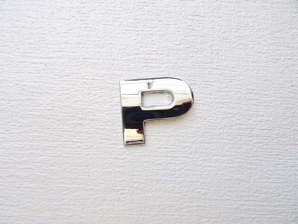 LETTER P FULL METAL SILVER 3D SELF-ADHESIVE CAR BADGE HOME EMBLEM ...