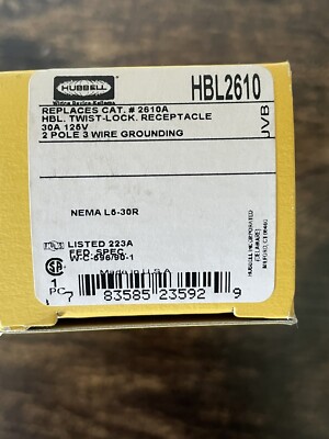 HUBBELL HBL2610 30A 125v twist lock | eBay