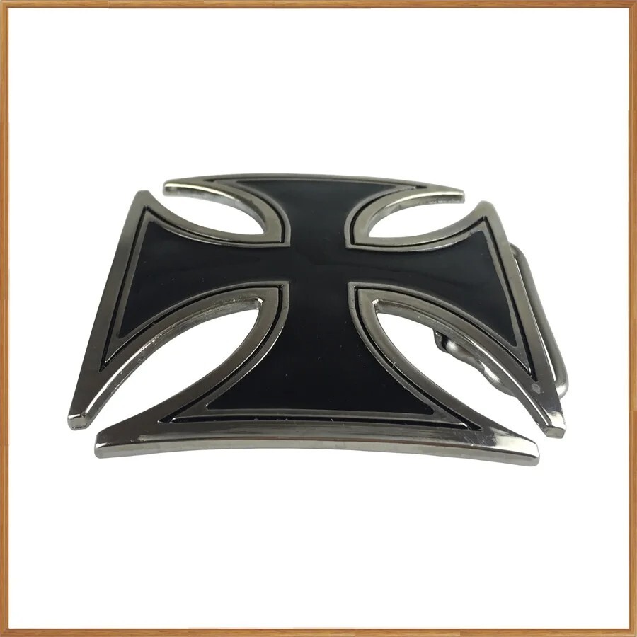 IRON CROSS BELT BUCKLE maltese cross chopper motorcycle outlaw biker ...