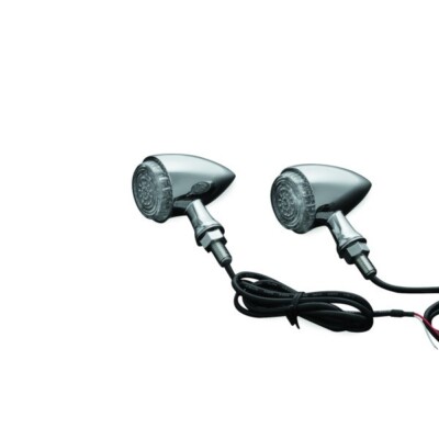 Kuryakyn® 2508 - Torpedo Chrome Front LED Amber Turn Signal Lights | eBay