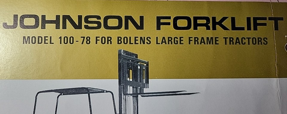 Johnson 14 Loader for Bolens 1886 Tractor Owner, Parts & Sales Brochure ...