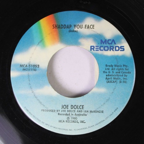 Rock 45 Joe Dolce - Shaddap You Face / Ain'T In No Hurry On Mca Records ...