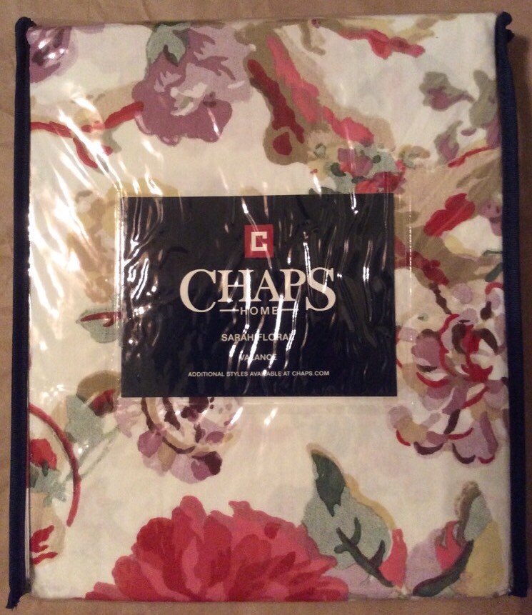 CHAPS Window VALANCE Size: 80 x 17" New SHIP FREE Red Pink Floral SARAH ...