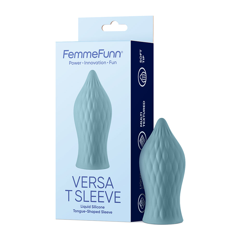 FemmeFunn Versa T Sleeve Textured Silicone Tongue-Shaped Bullet Sheath ...