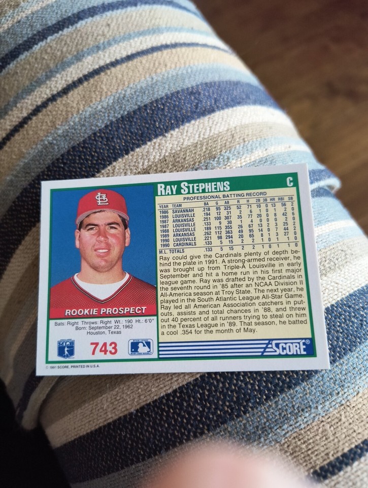 RAY STEPHENS 1991 SCORE ROOKIE PROSPECT #743 FREE SHIPPING | eBay