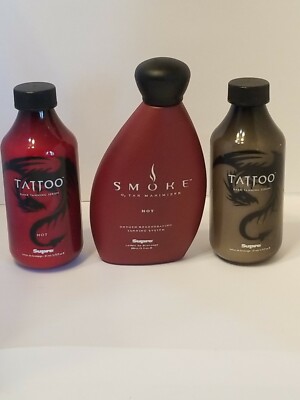 Smoke o2 Tan Maximizer Hot Tattoo Dark Tanning Serum Hot & Regular Trio ...