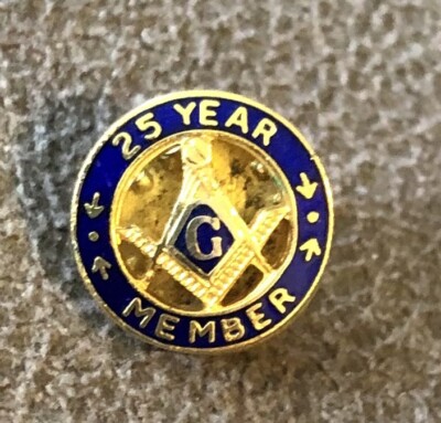 25 Years Mason Tack Pin Tie Lapel Open Design Small 1/2” C27 | eBay