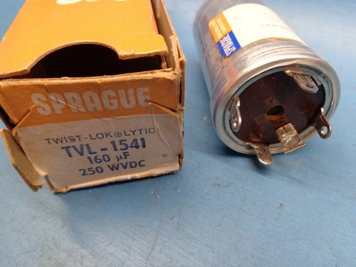 (1) SPRAGUE TVL-1541 160 uF 250V WVDC 85° C TWIST LOK LYTIC CAPACITOR ...