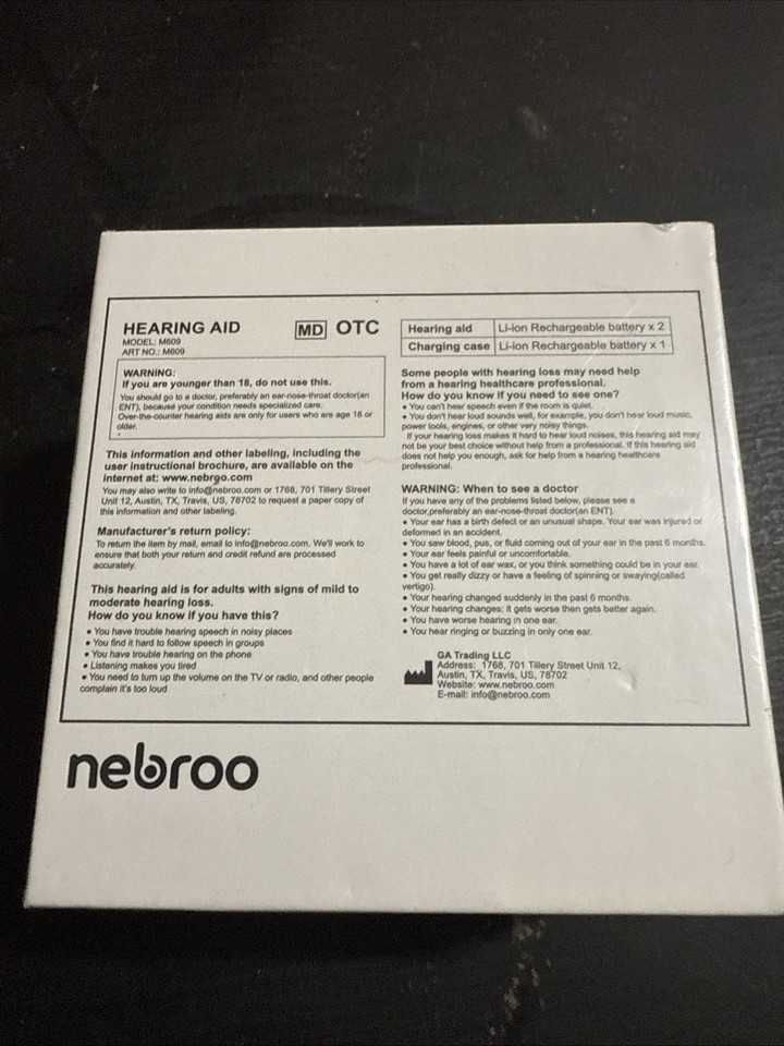 Nebroo Over The Counter CIC Hearing Aids NEW! | eBay