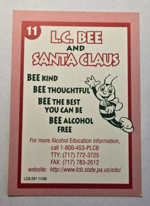 PLCB L.C. BEE With Santa Claus Tading Card | eBay