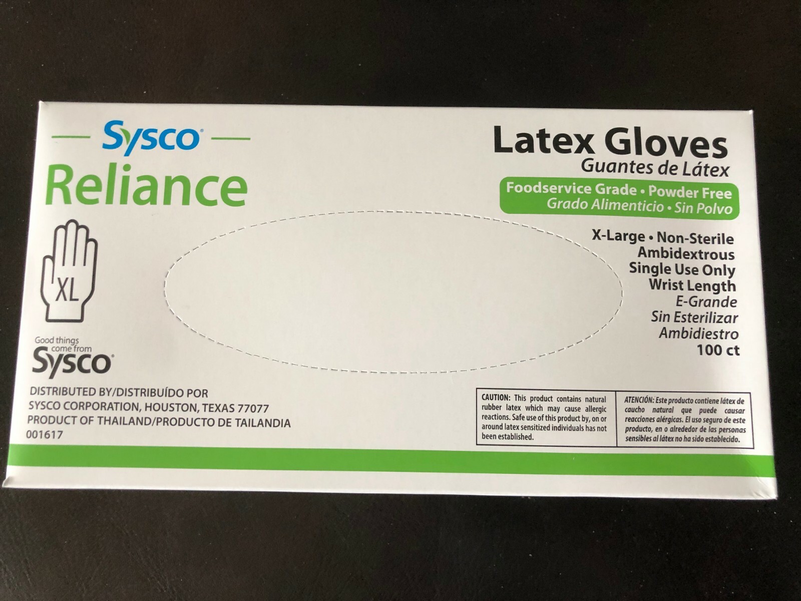 Latex/ Vinyl Gloves 100 Count Disposable by Sysco Reliance Sizes- S/M/L ...