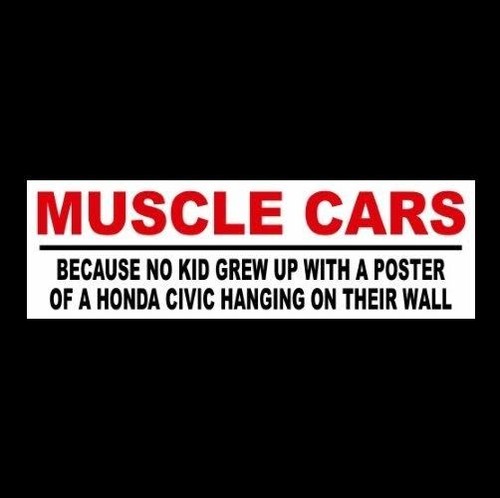 Funny "MUSCLE CARS" hot rod BUMPER STICKER racing WINDOW DECAL nascar ...