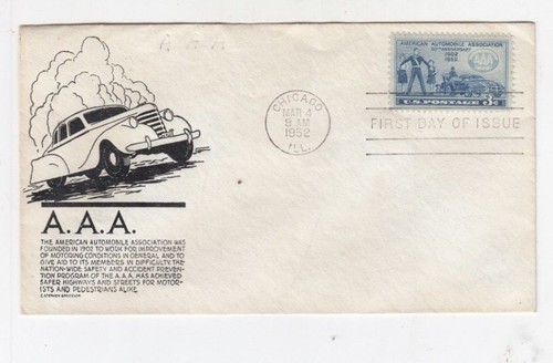 VINTAGE STAMPED ENVELOPE AAA CHICAGO 1952 AMERICAN AUTOMOBILE ...