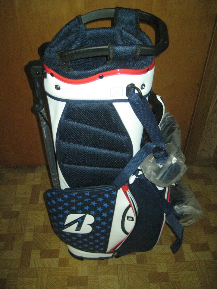 BRAND NEW Bridgestone Spring USA Stand bag 6 way top red/white/blue USA ...