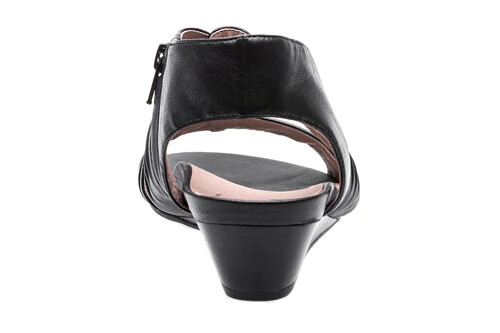 ABEO Women's Ilyssa Wedge Sandal Leather Zipper Neutral Arch Support ...