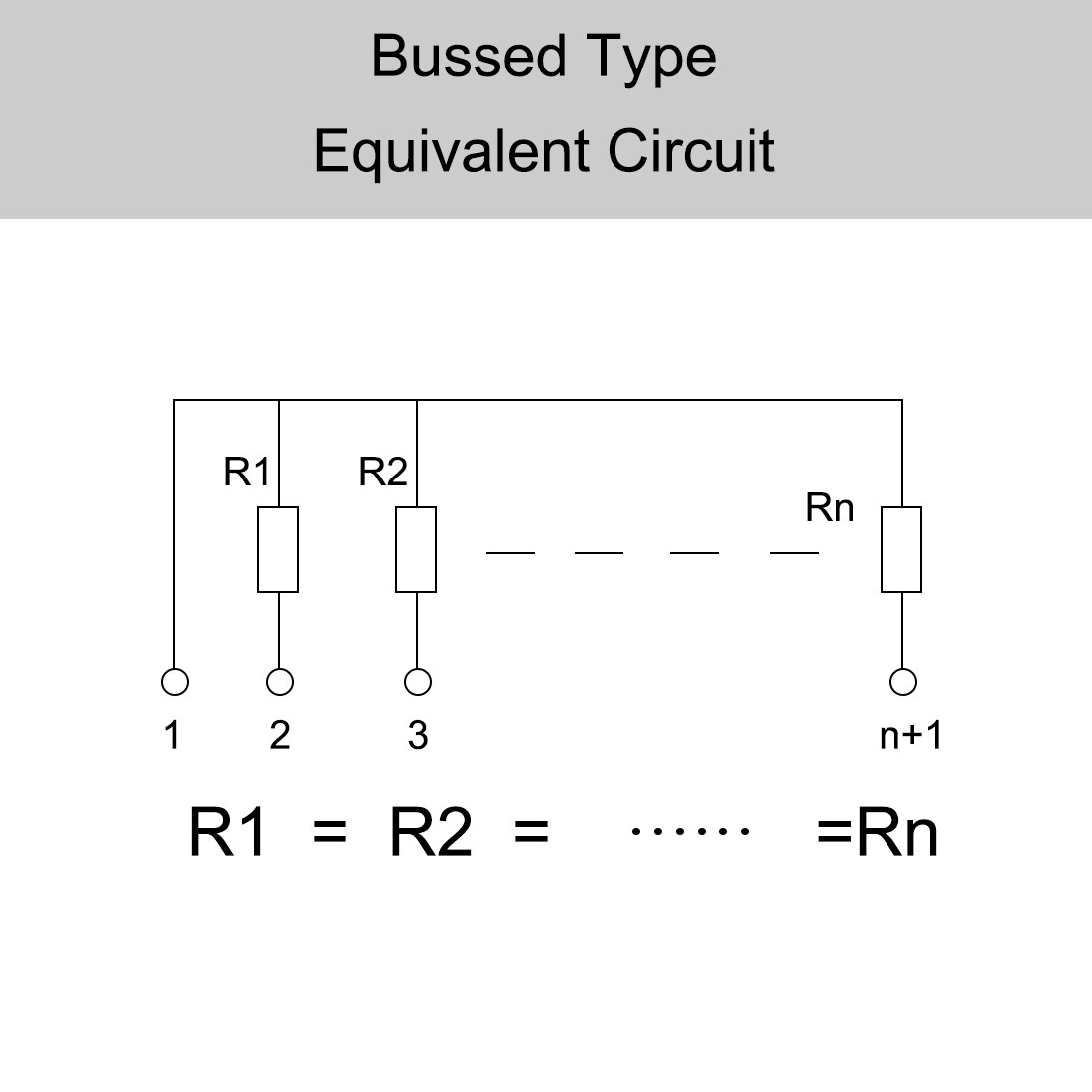 10K Ohm Resistor Network 1/8W SIP-5 Array 2.54mm Bussed Type 5% ...