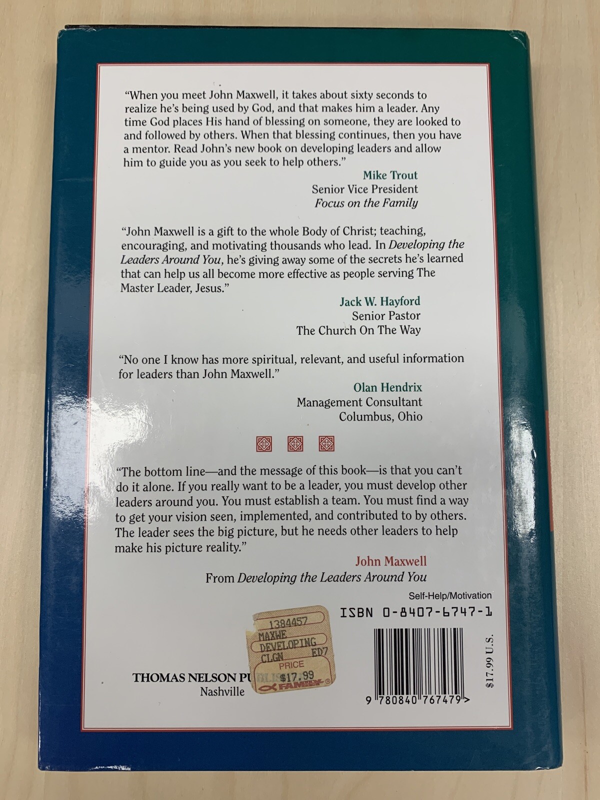 Developing the Leaders Around You by John C. Maxwell 9780840767479| eBay