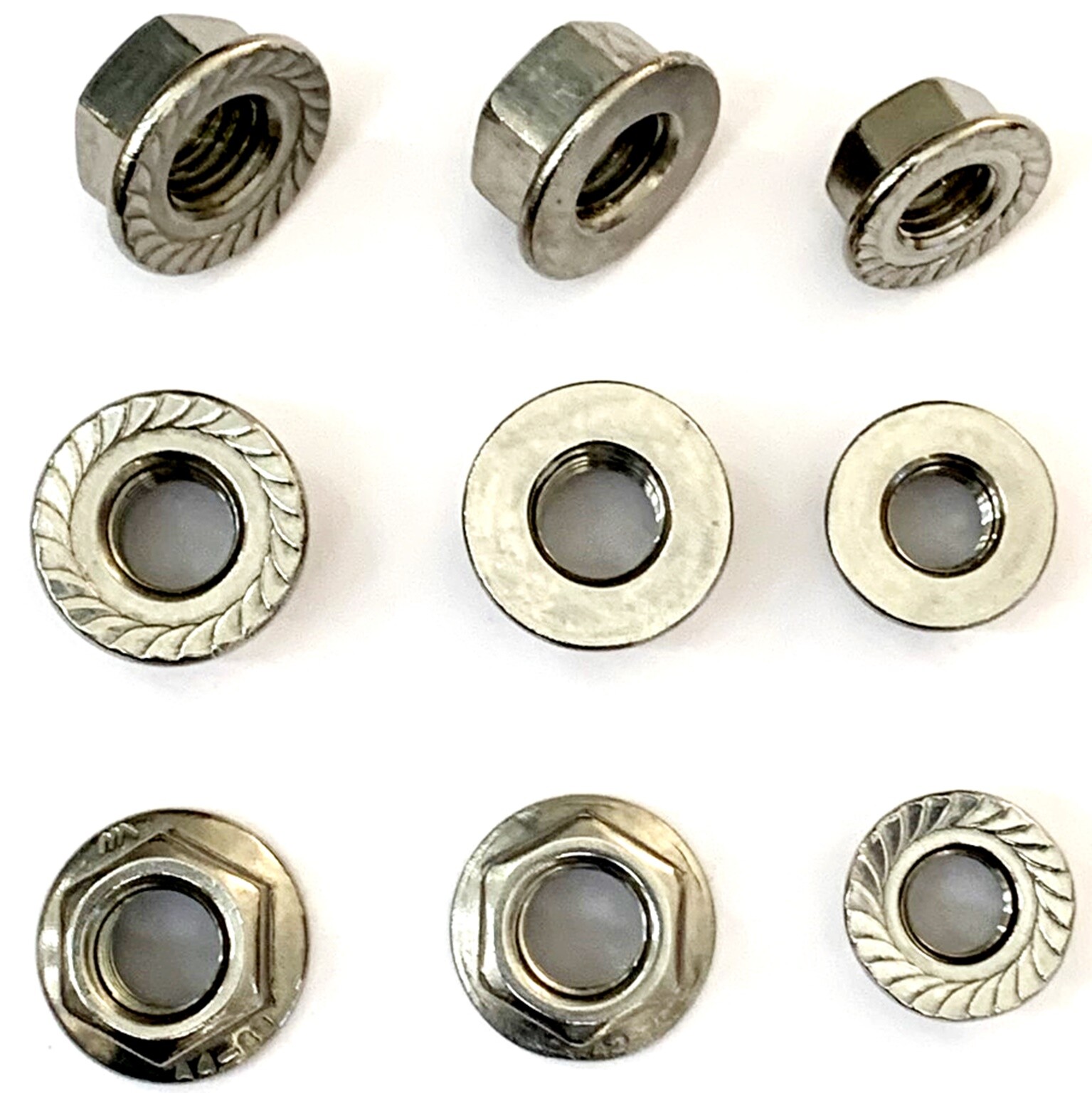 Flanschmutter Edelstahl VA mit und Ohne Sperrverzahnung M3-M12 DIN 6923 ...