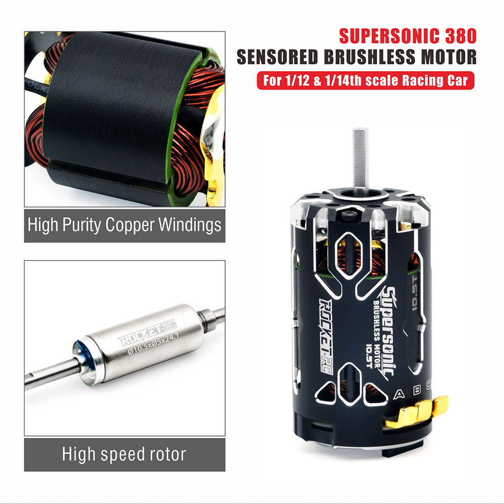 Surpass Hobby ROCKET-RC Supersonic 380 2-3S Sensored Brushless Motor ...