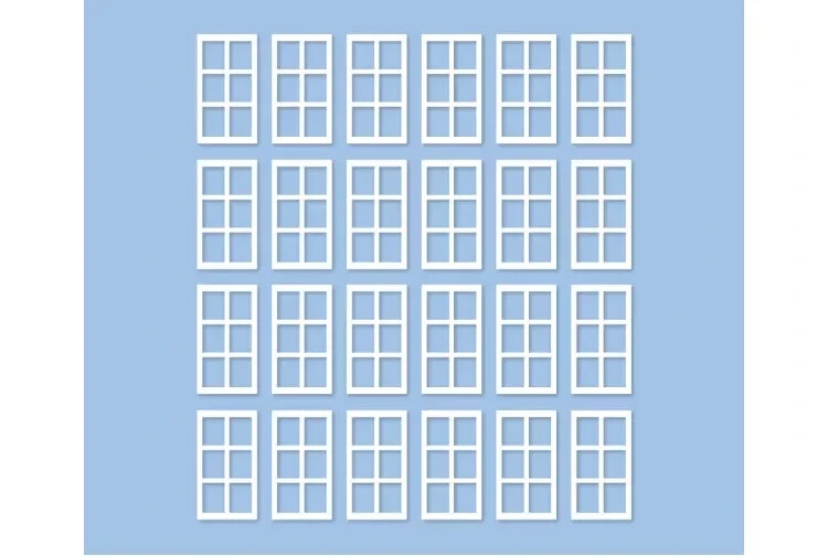 Ratio 139 Signal Box Windows - 24 x 9mm x 16mm - White '00' Gauge 1st ...