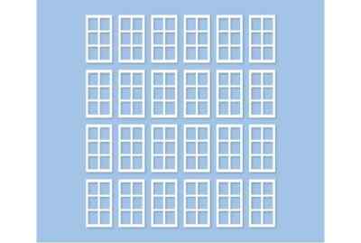 Ratio 139 Signal Box Windows - 24 x 9mm x 16mm - White '00' Gauge 1st ...