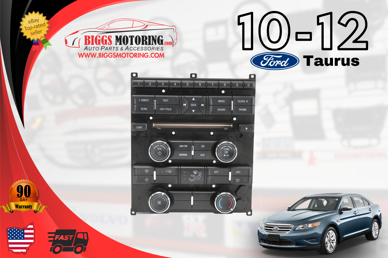 2010-2012 Ford Taurus Radio Face Climate Control Panel AG1T-18A802-AB ...